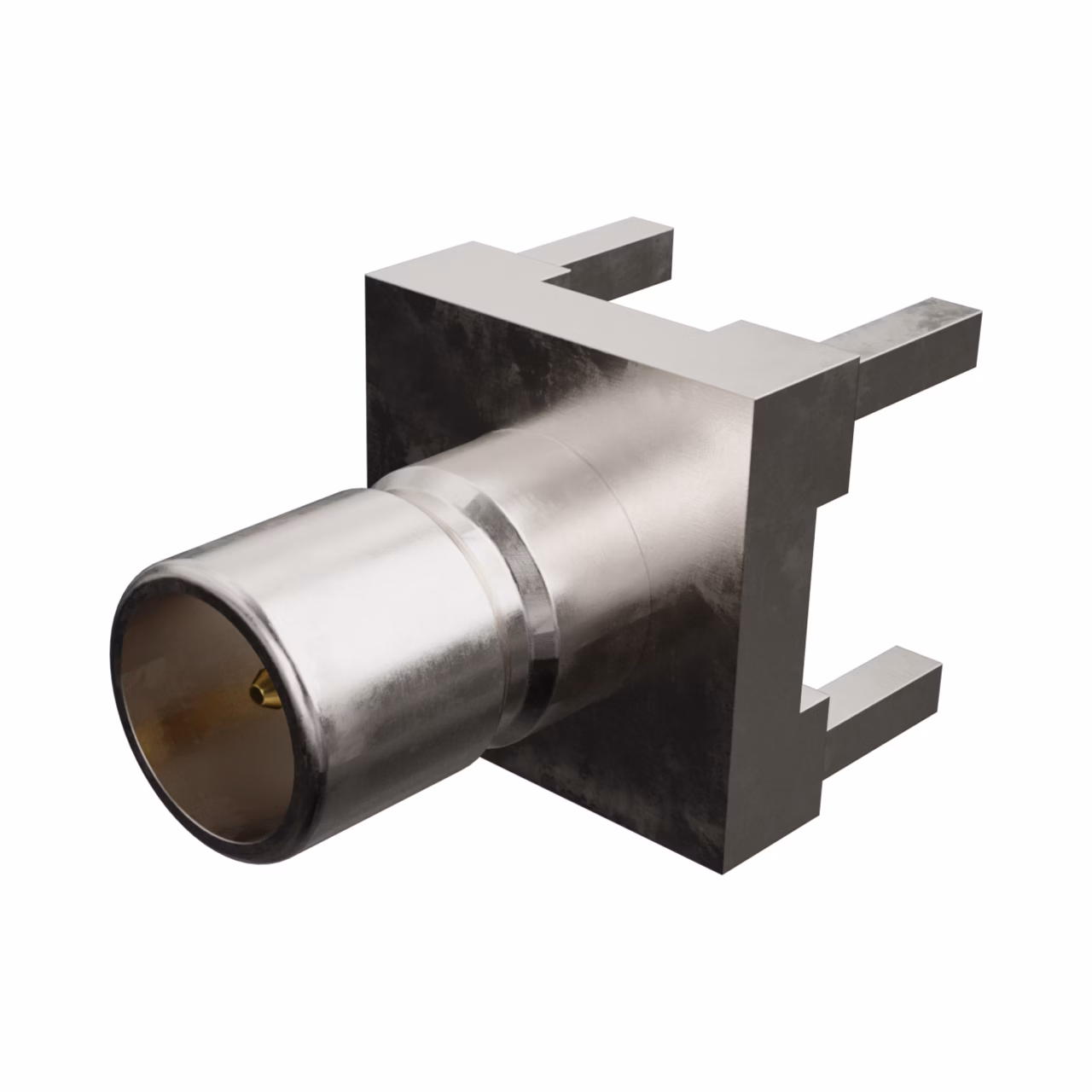 SMB Jack, Straight, PCB Receptacle, Through Hole, Brass Body, Nickel (Ni) Plated, Tray, 75 Ohms for sale