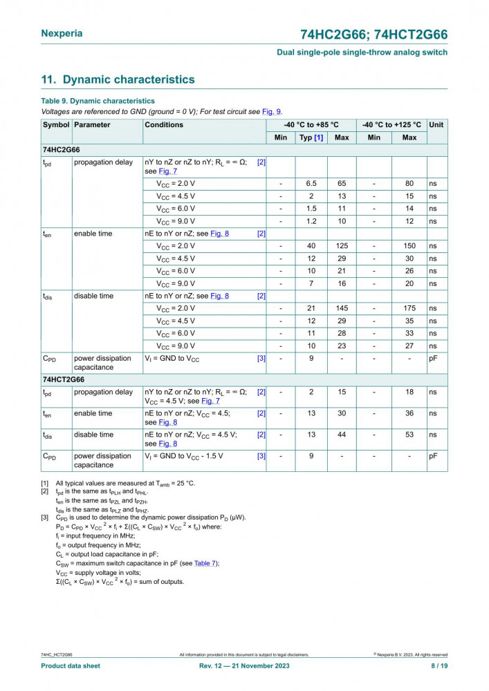 74HCT2G66GT,115 datasheet page 8