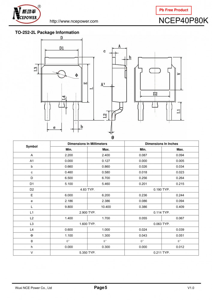NCEP40P80K datasheet page 5