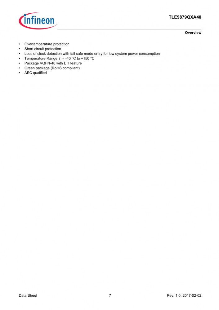 TLE9879QXA40 datasheet page 7