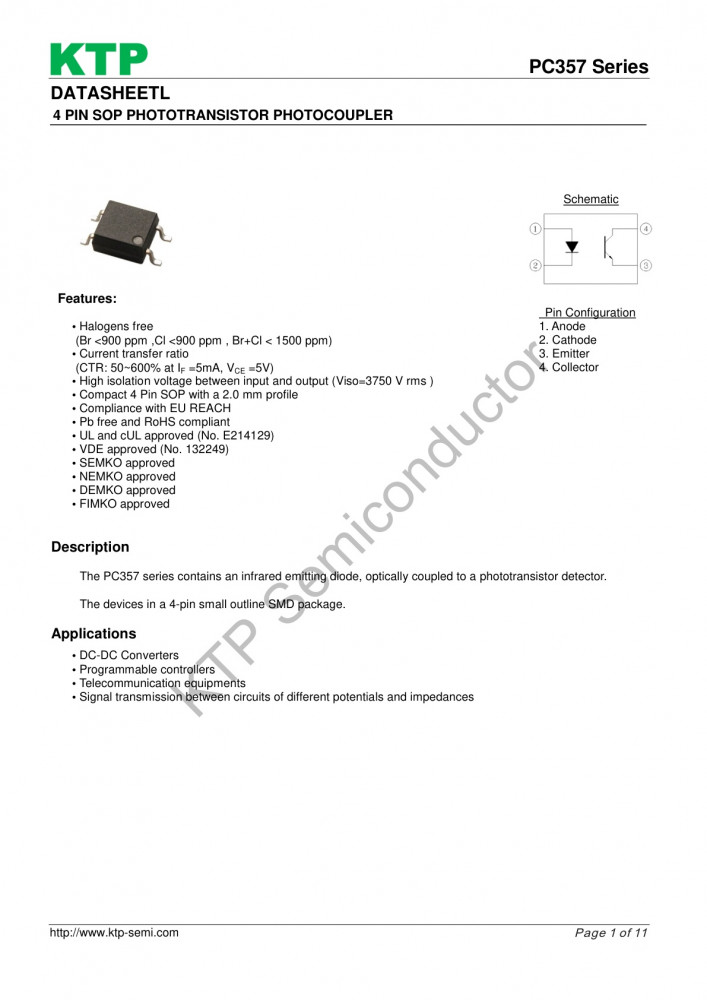 PC357C datasheet page 1
