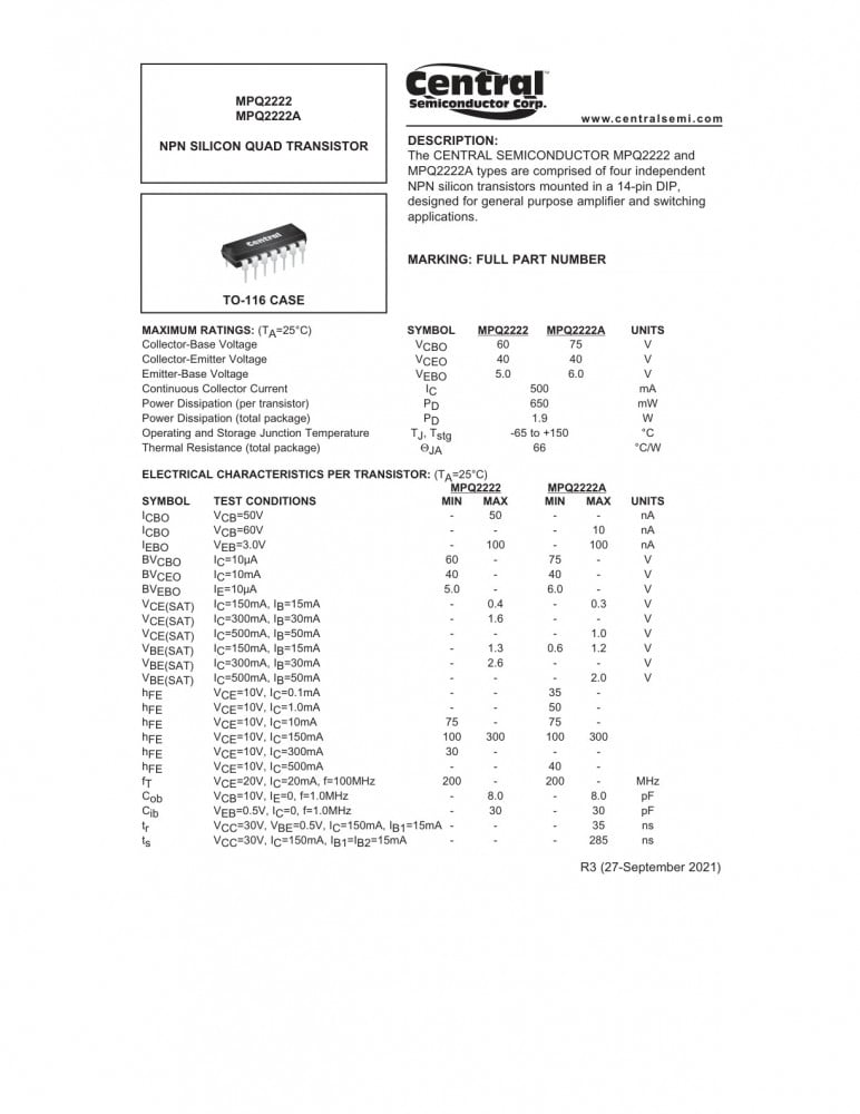 MPQ2222 PBFREE datasheet page 1