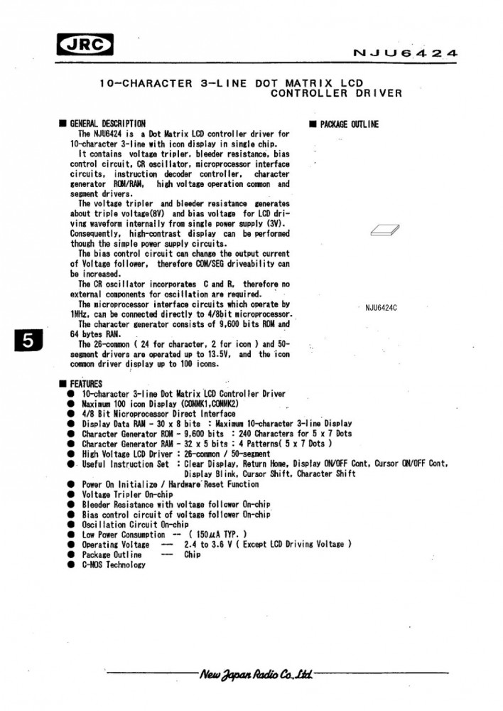 NJU6424 datasheet page 1