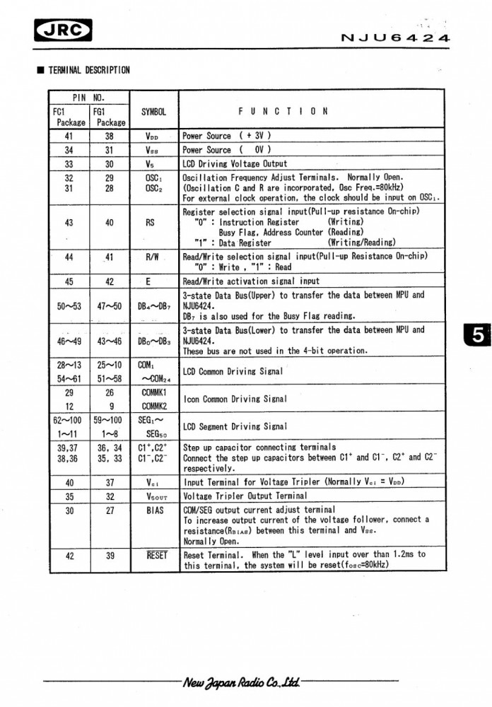 NJU6424 datasheet page 5