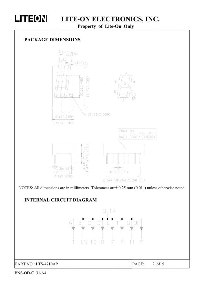 LTS-4710AP datasheet page 2
