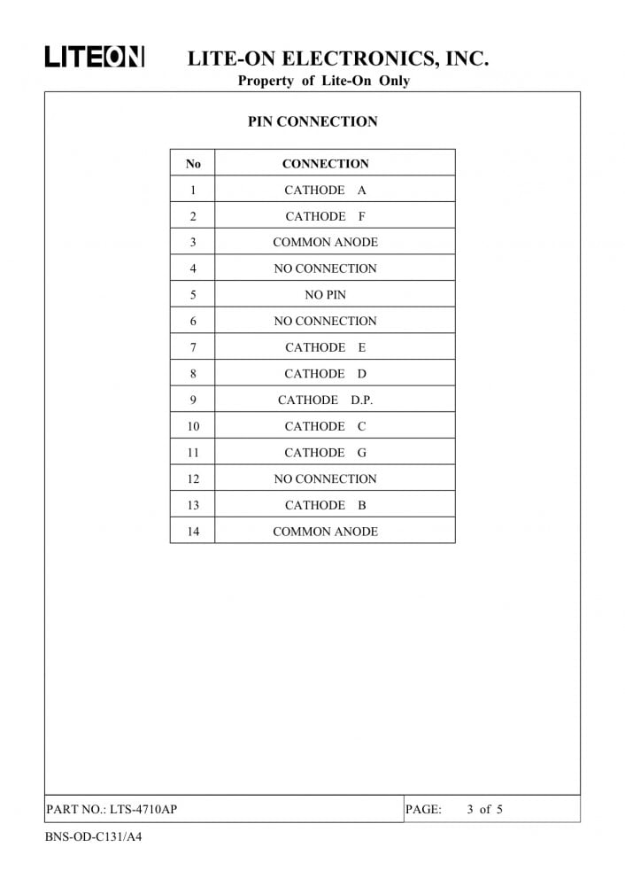 LTS-4710AP datasheet page 3