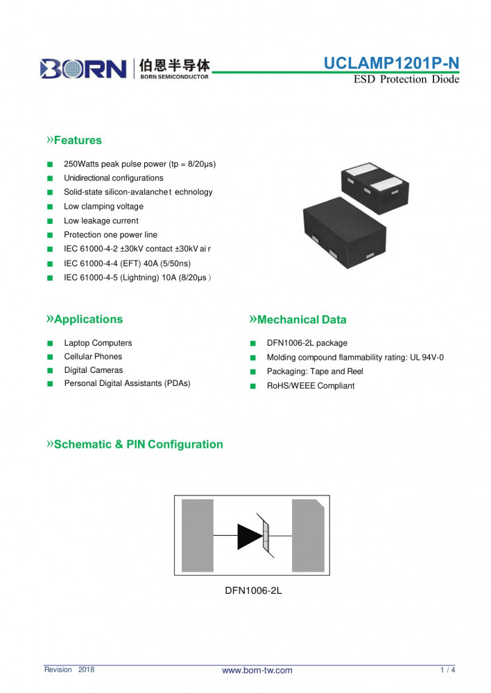 UCLAMP1201P-N datasheet page 1