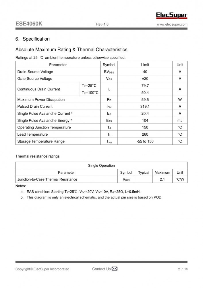 ESE4060K datasheet page 2