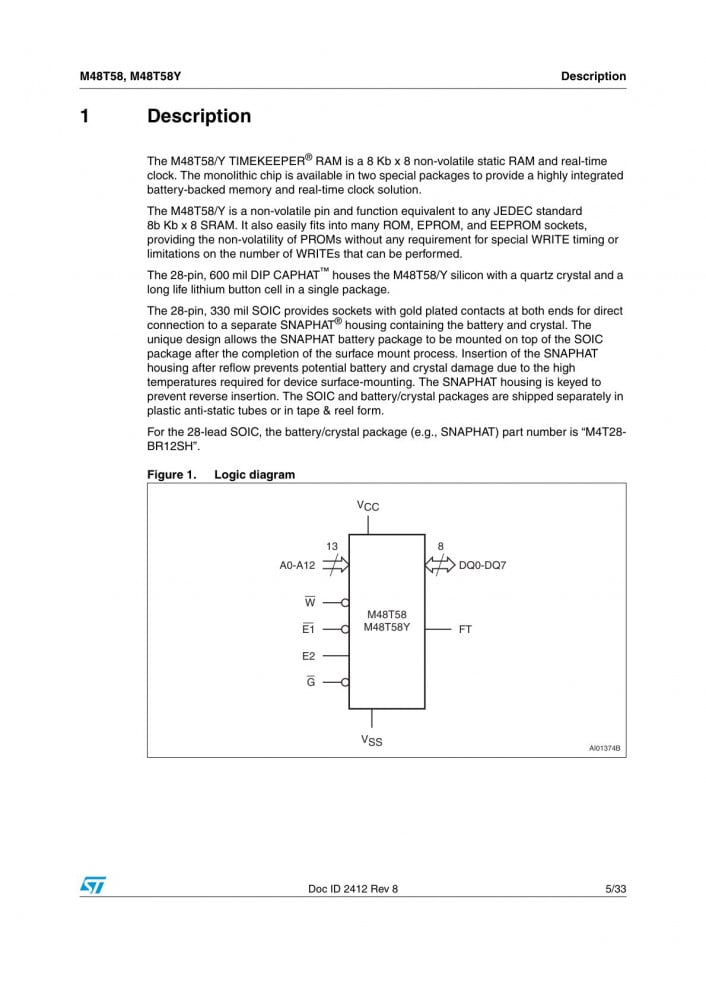 M48T58Y datasheet page 5