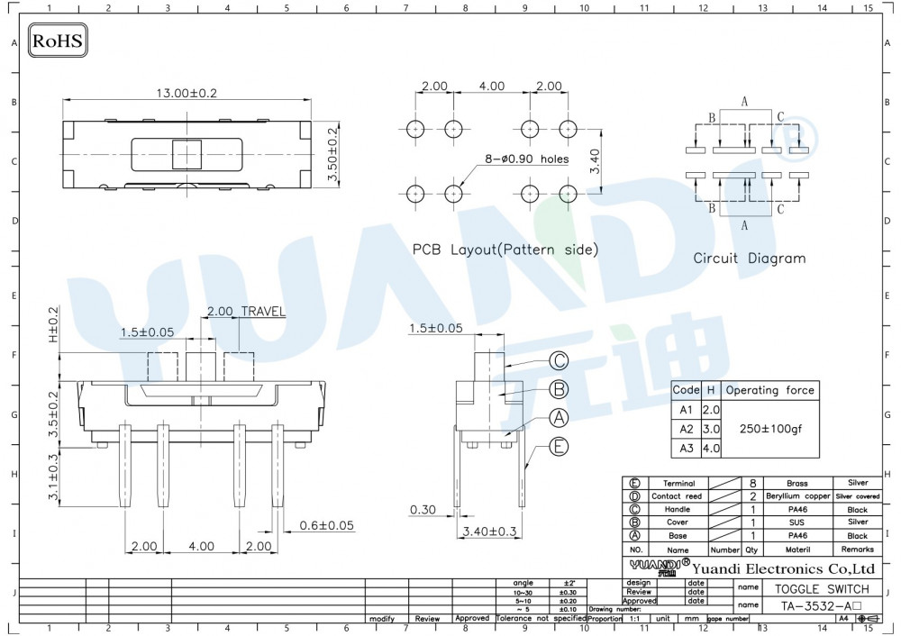 TA-3532-A1 technical document page