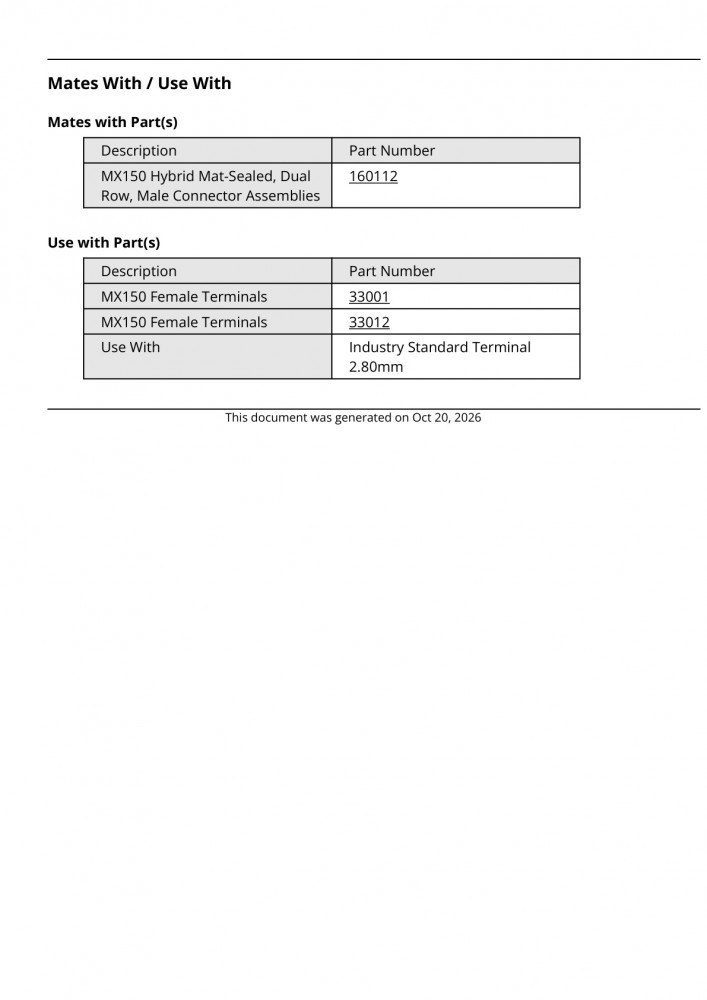 Product document image 3 for MOLEX 1601116019