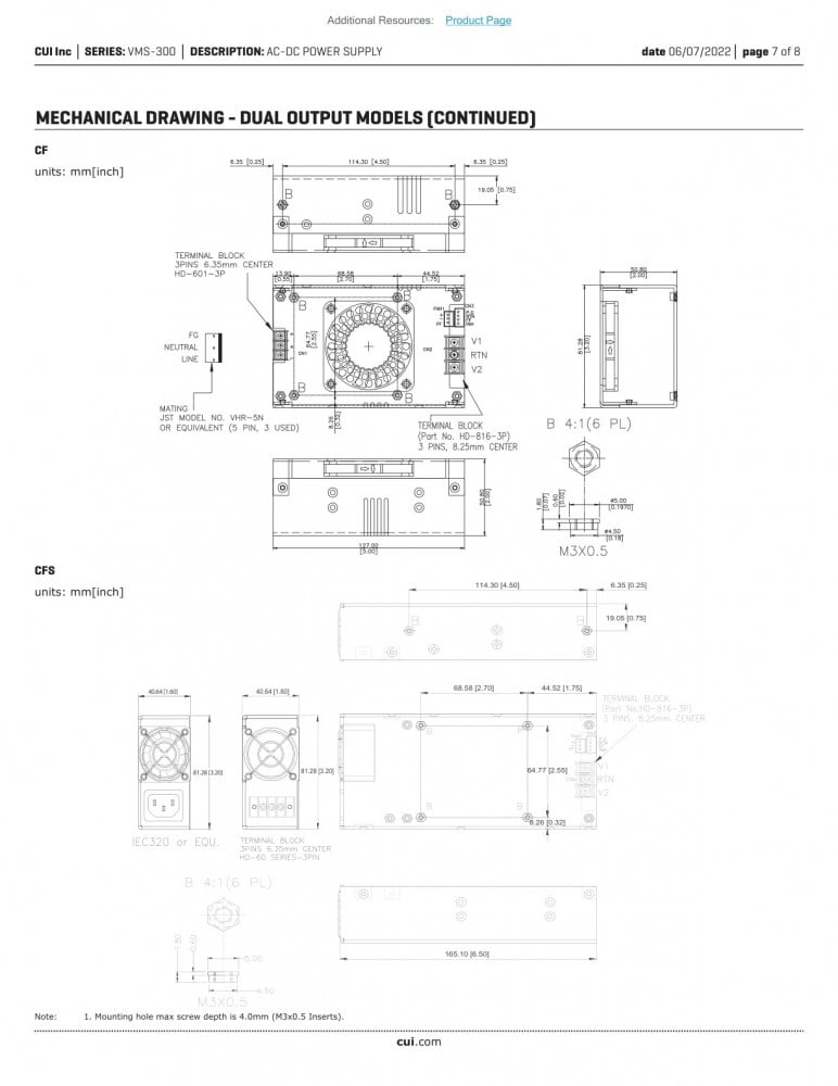 VMS-300 datasheet page 7
