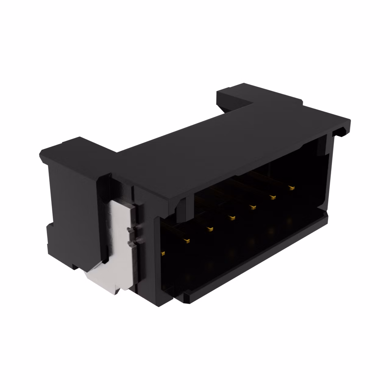 Micro-One Wire-to-Board Header, Right-Angle, 2.00mm Pitch, Single Row, Glow-Wire Capable, Surface Mount, 7 Circuits, Gold Plating, Black for sale