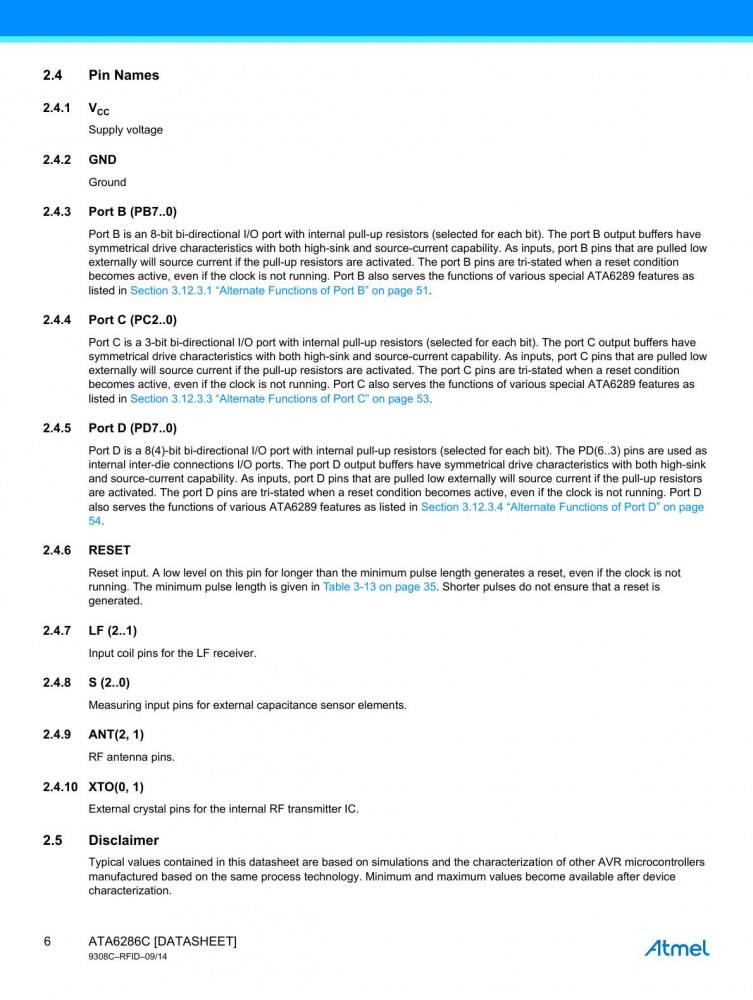 ATA6286C-PNPW datasheet page 6
