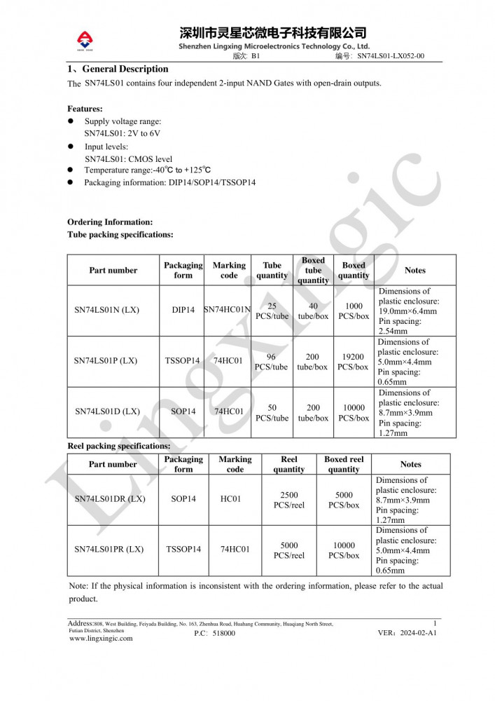 SN74LS01DR LX datasheet page 3