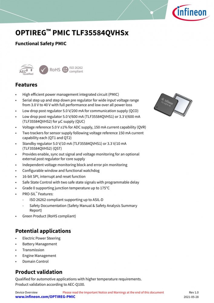 TLF35584QVHS2 datasheet page 1