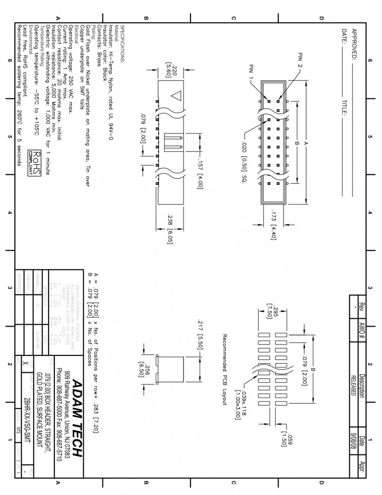 ADAM TECH 2BHR-XX-VSG-SMT drawing preview