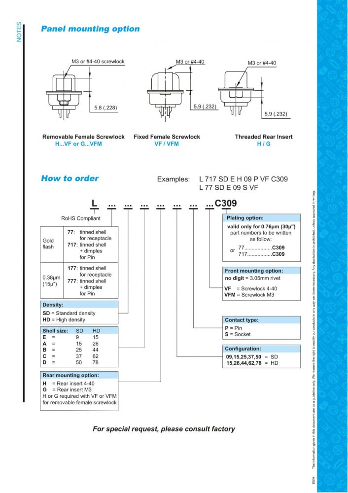Amphenol D-Sub product documentation page 4