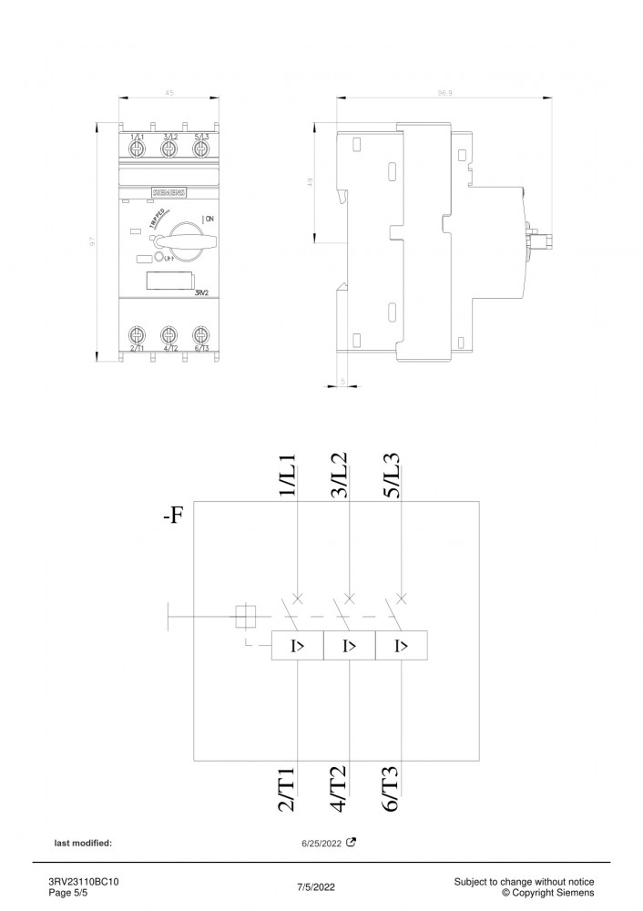 SIEMENS 3RV23110BC10 datasheet page 5