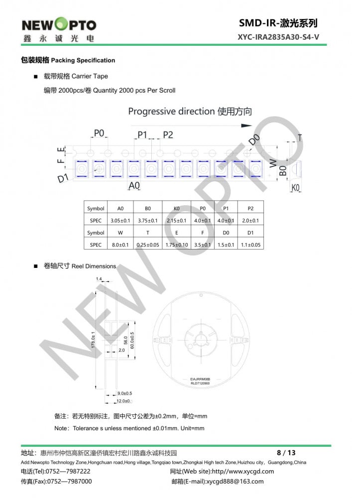 XYC-IRA2835A30-S4-V specification page 8