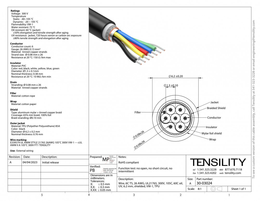 Tensility International 30-03024 product drawing