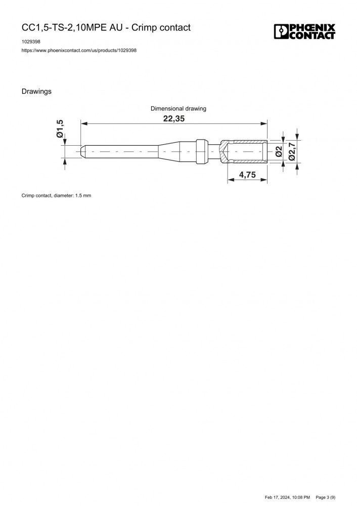 Phoenix Contact 1029398 technical document page 3