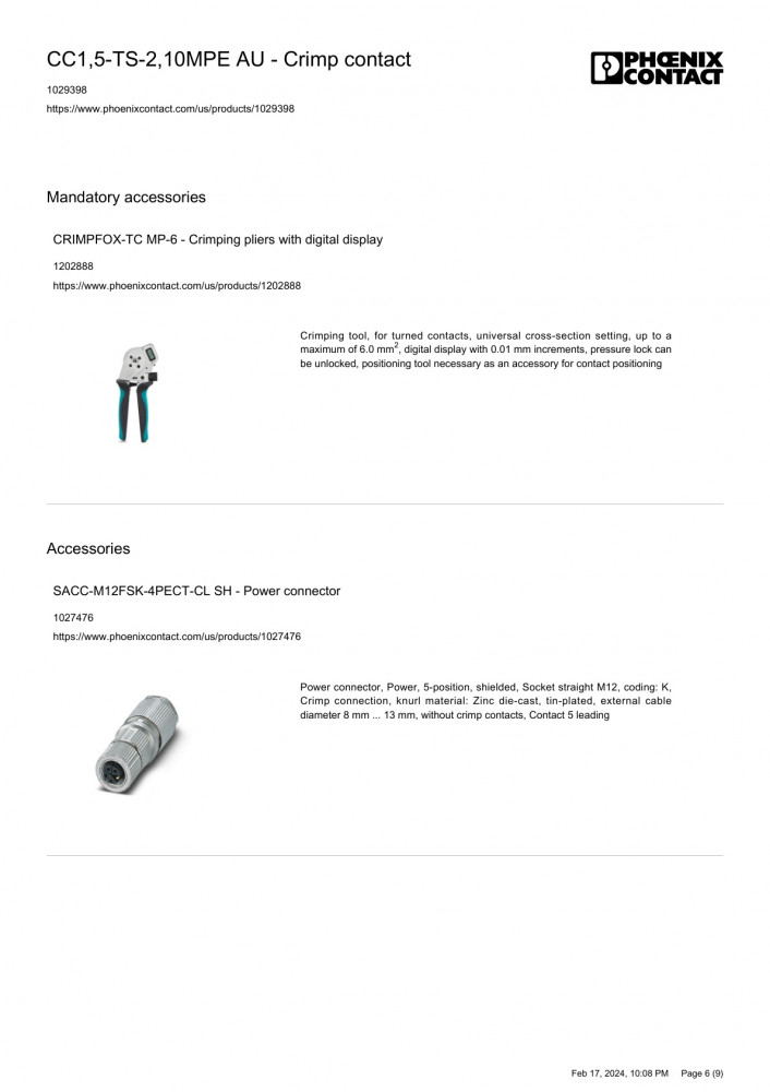 Phoenix Contact 1029398 technical document page 6