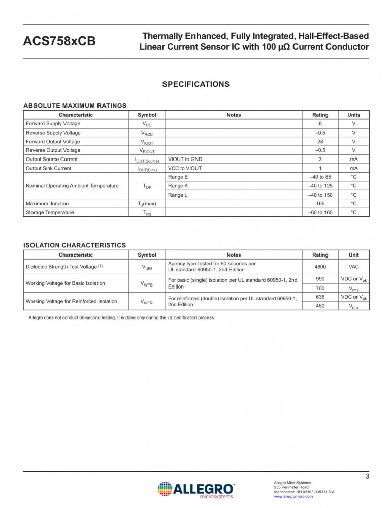 ACS758 datasheet page 3