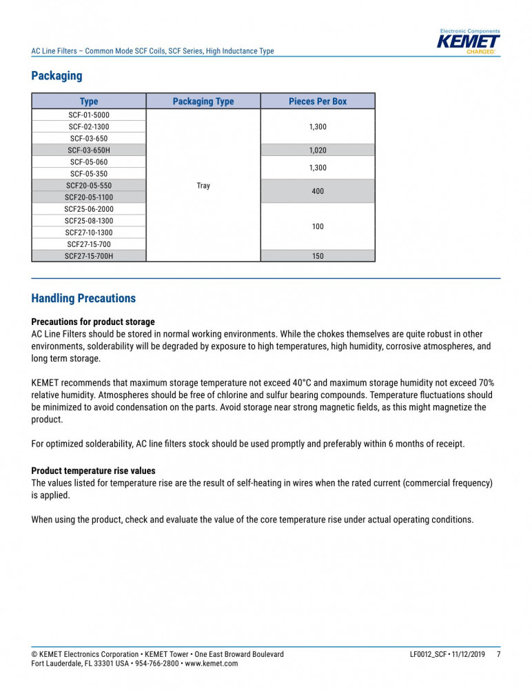 KEMET SCF-01-5000 datasheet page 7