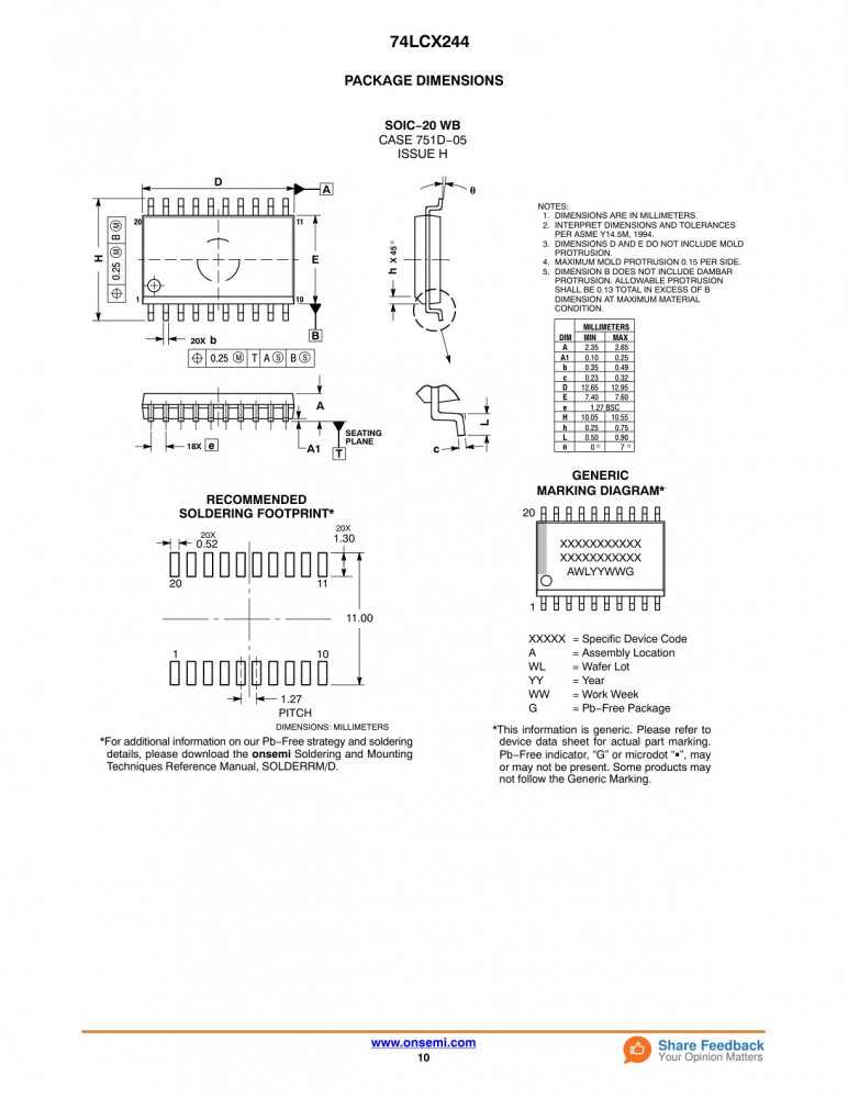 74LCX244 datasheet preview, page 10