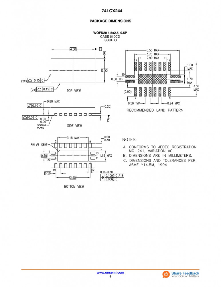 74LCX244 datasheet preview, page 8