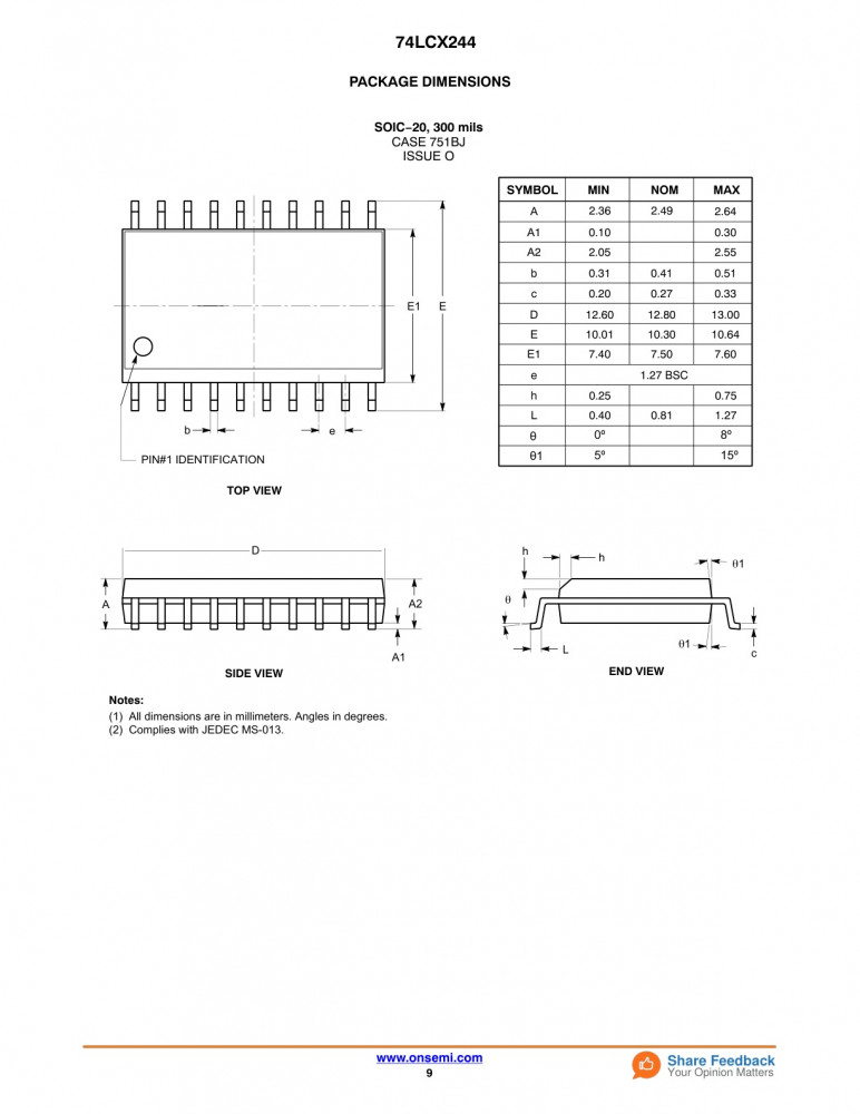 74LCX244 datasheet preview, page 9
