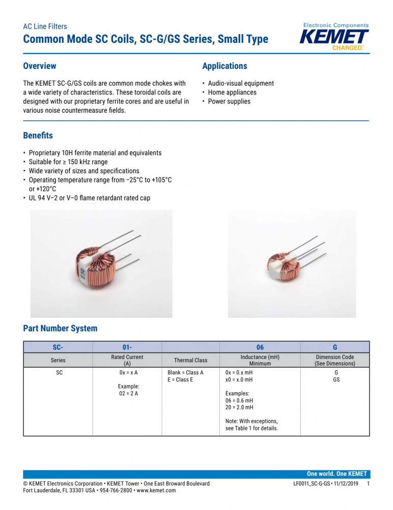 KEMET SC-GS datasheet page 1