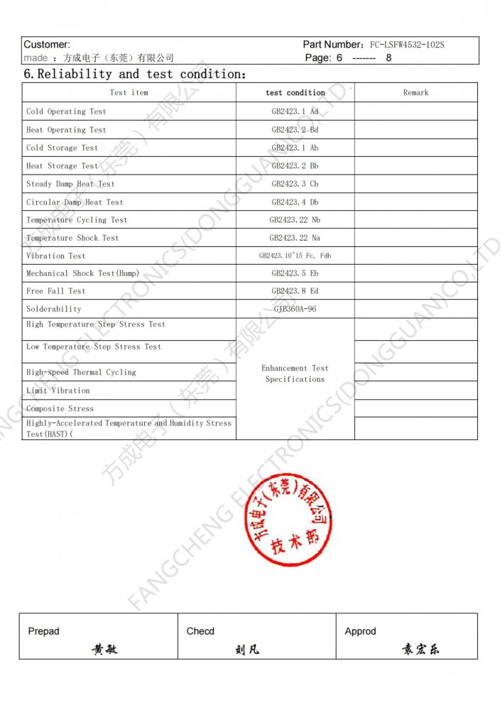 FC-LSFW4532-102S approval specification page 6
