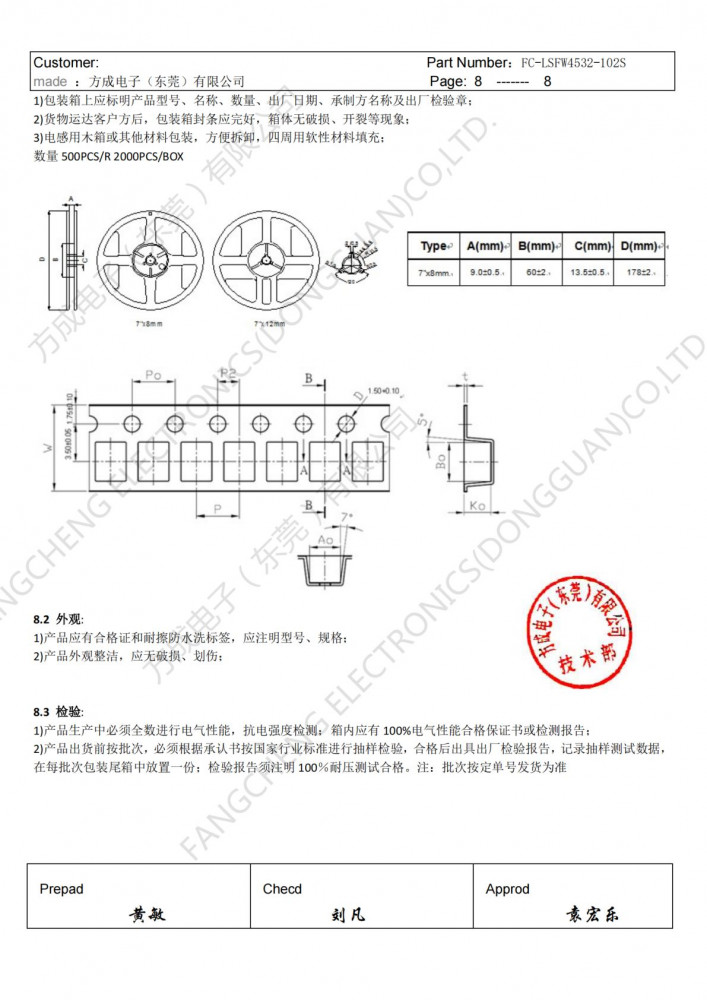 FC-LSFW4532-102S approval specification page 8
