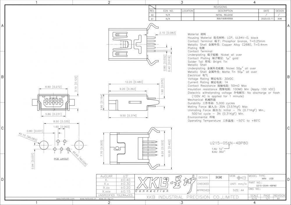 U215-051N-4BP80 technical document page