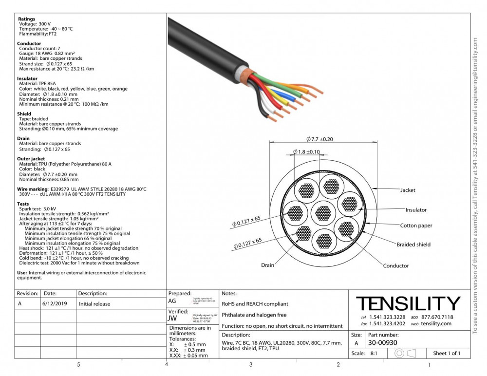 Tensility International 30-00930 product drawing
