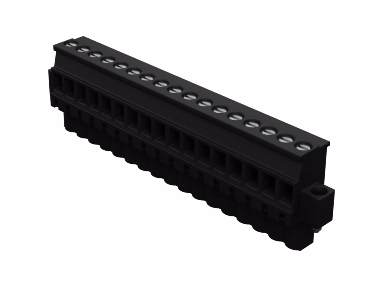 5.00mm Pitch Eurostyle Vertical Plug, with Retention Screws and Reverse Imprinting, Rear Wire Entry, Gold (Au) Plated, Black, 17 Circuits for sale