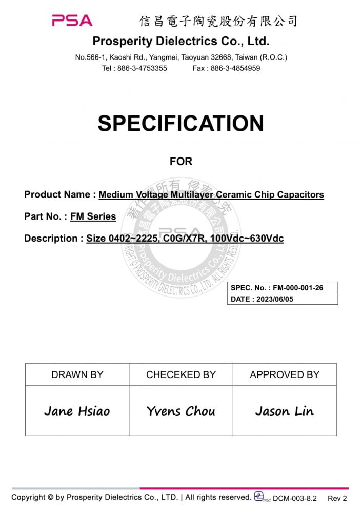 PSA FM Series datasheet page 2