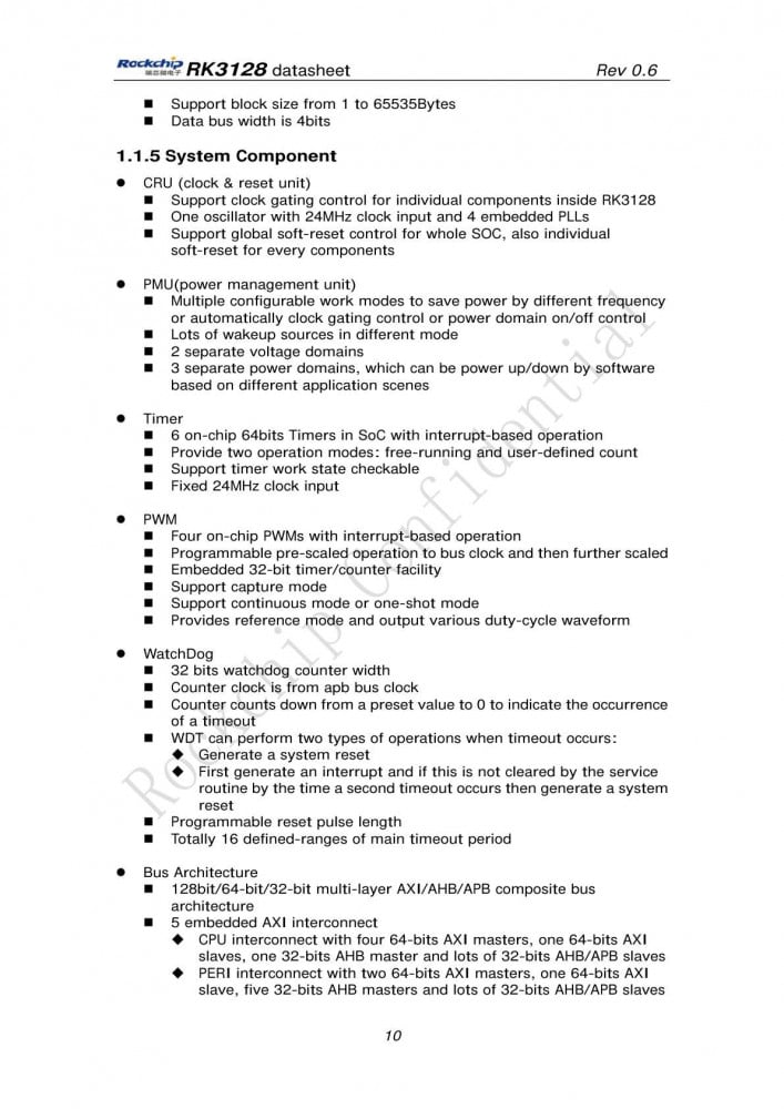 RK3128 document page 10