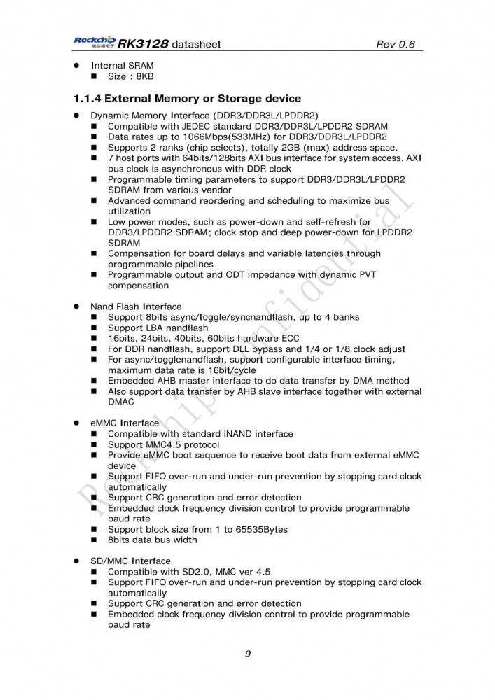 RK3128 document page 9