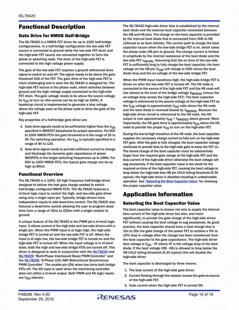 ISL78420AVEZ datasheet page 10