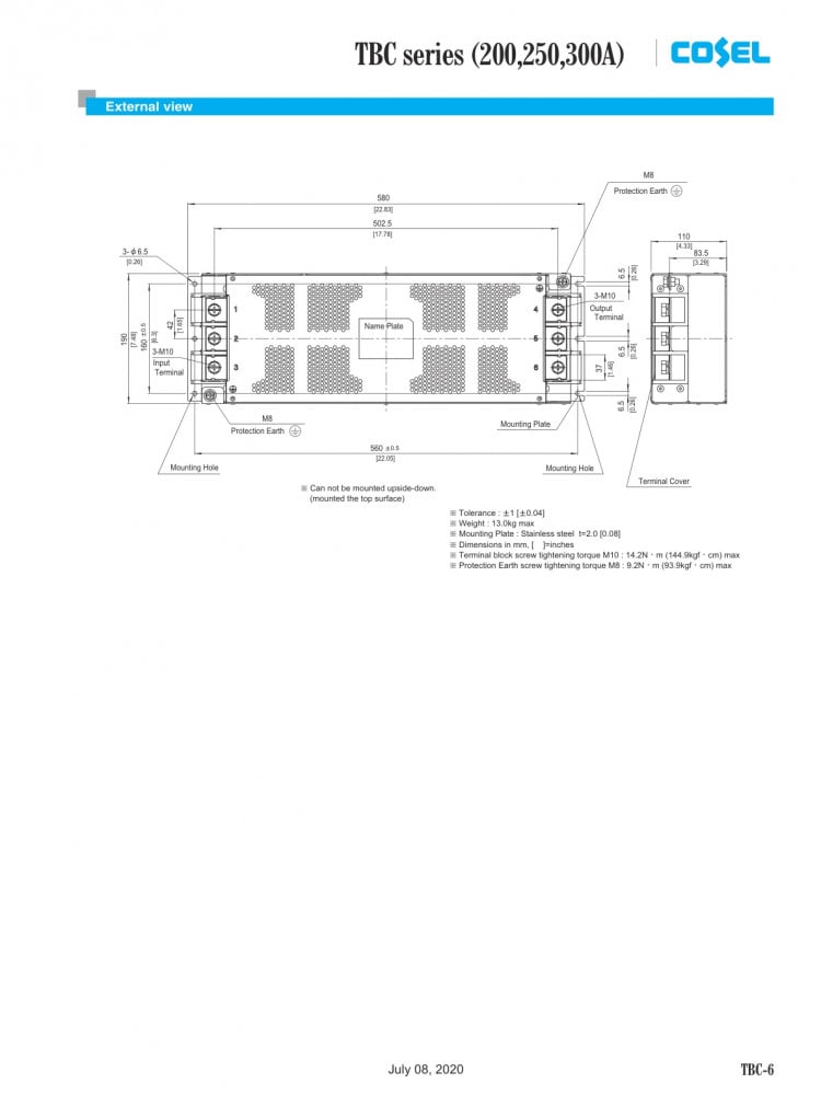 COSEL TBC-200-683 datasheet page 2