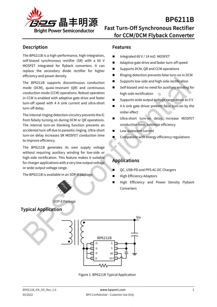 BP6211B technical document, page 1