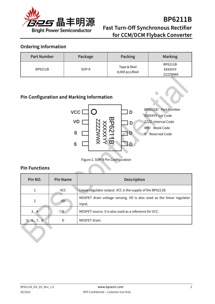 BP6211B technical document, page 2