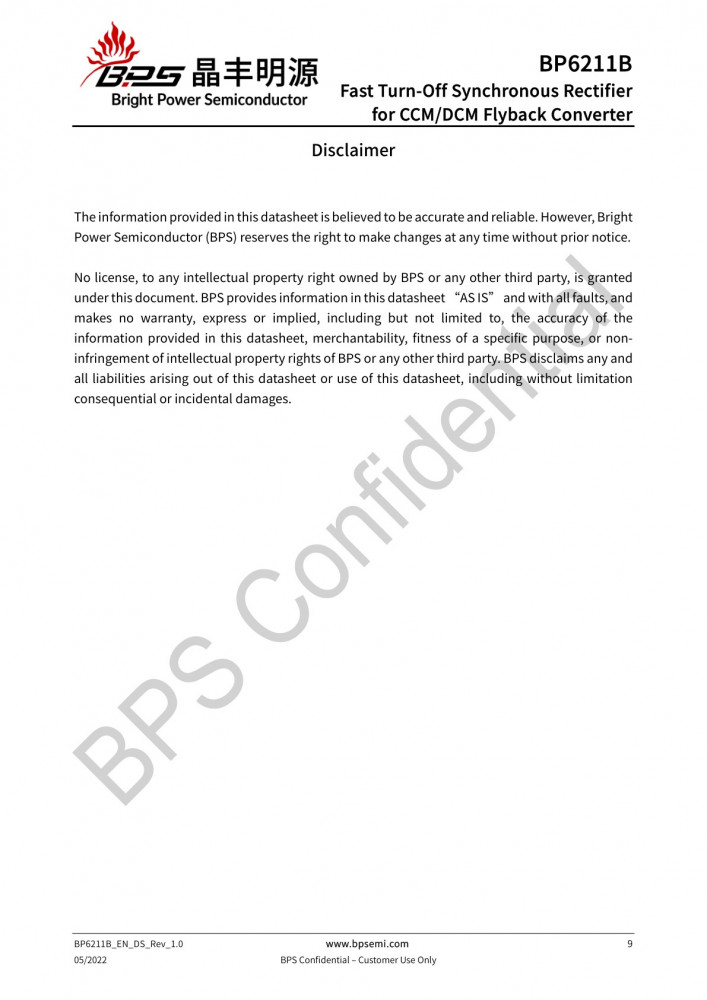 BP6211B technical document, page 3