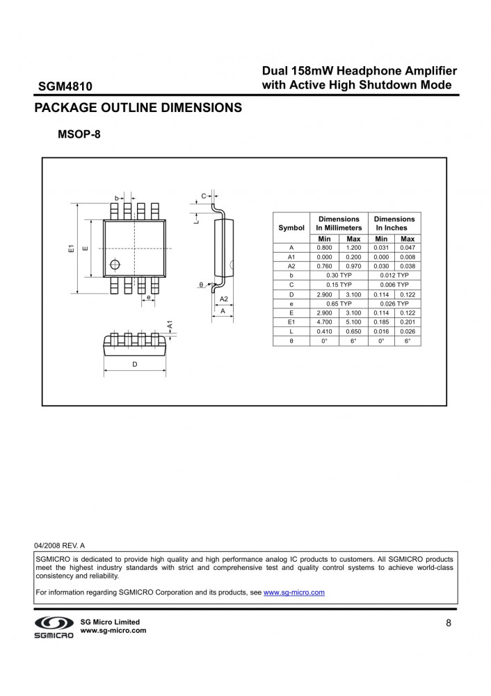 SGM4810 datasheet page 8