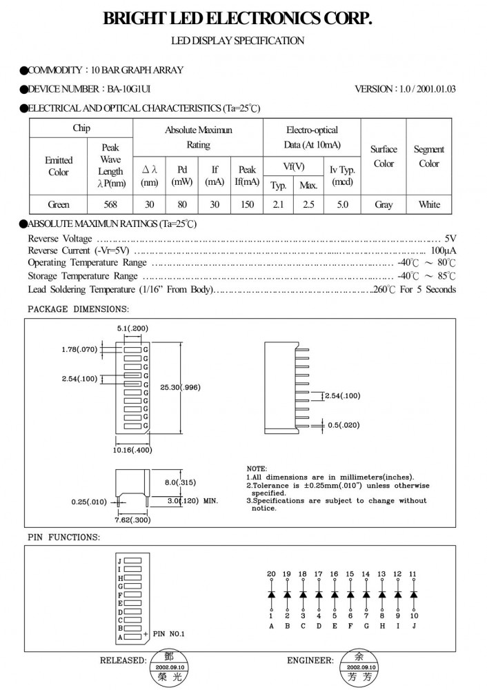 BA-10G1UI datasheet page 1