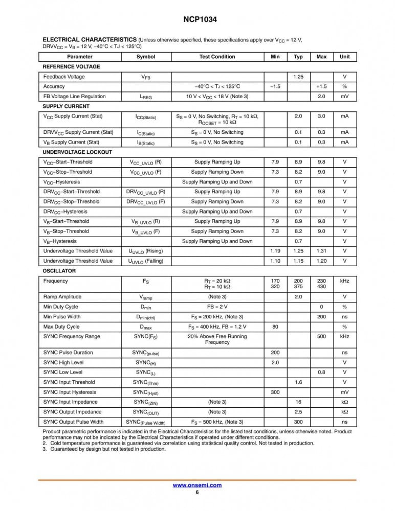 NCP1034 datasheet page 6