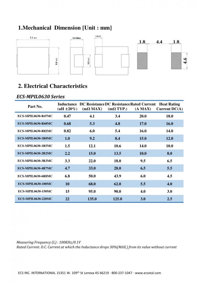 ECS-MPIL0630 datasheet page 2
